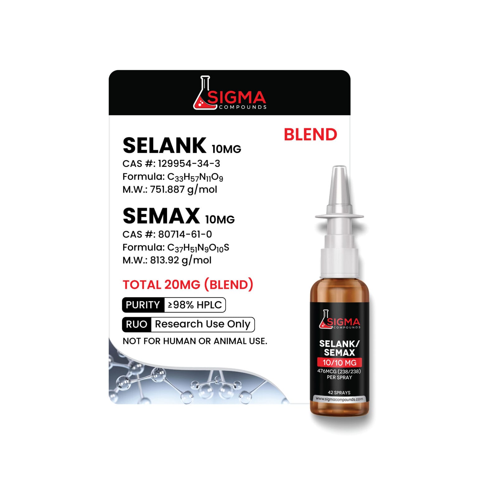 Selank/Semax (10/10 MG) - Sigma Compounds